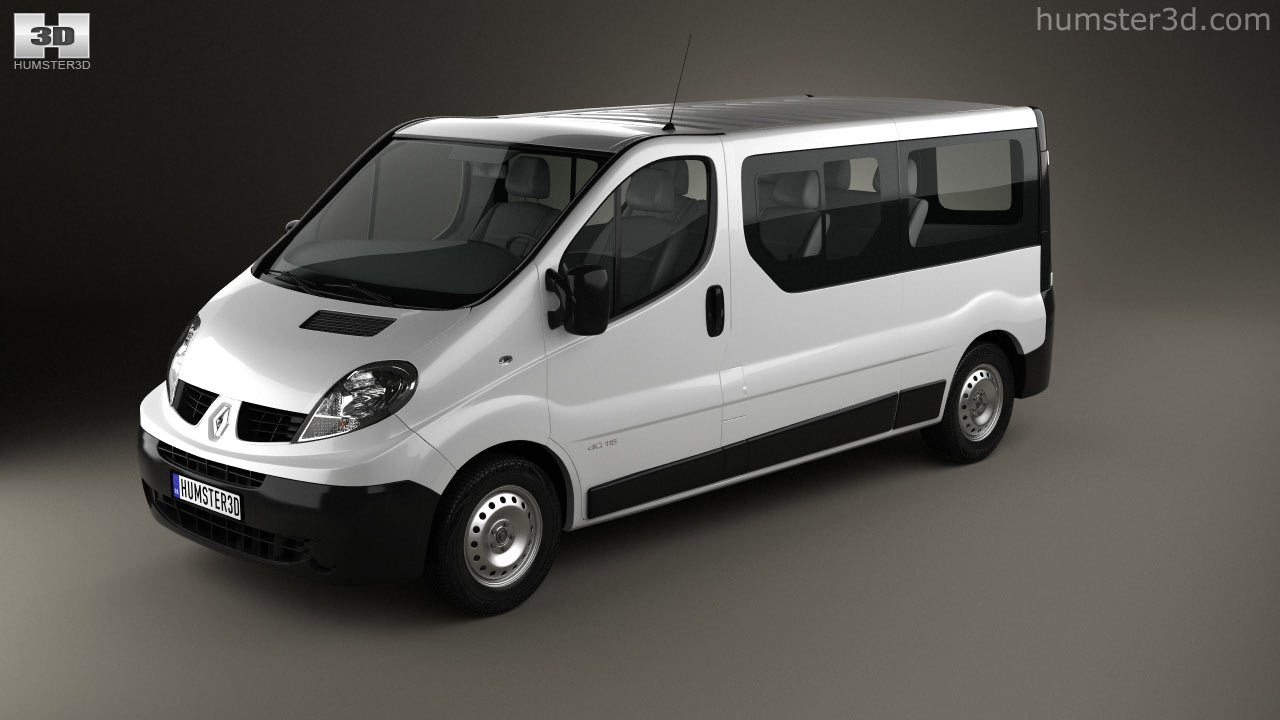 360 view of Renault Trafic Passenger Van LWB 2014 3D model - 3DModels store