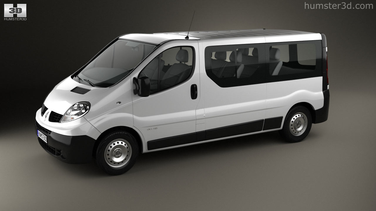 360 view of Renault Trafic Passenger Van LWB 2014 3D model - 3DModels store