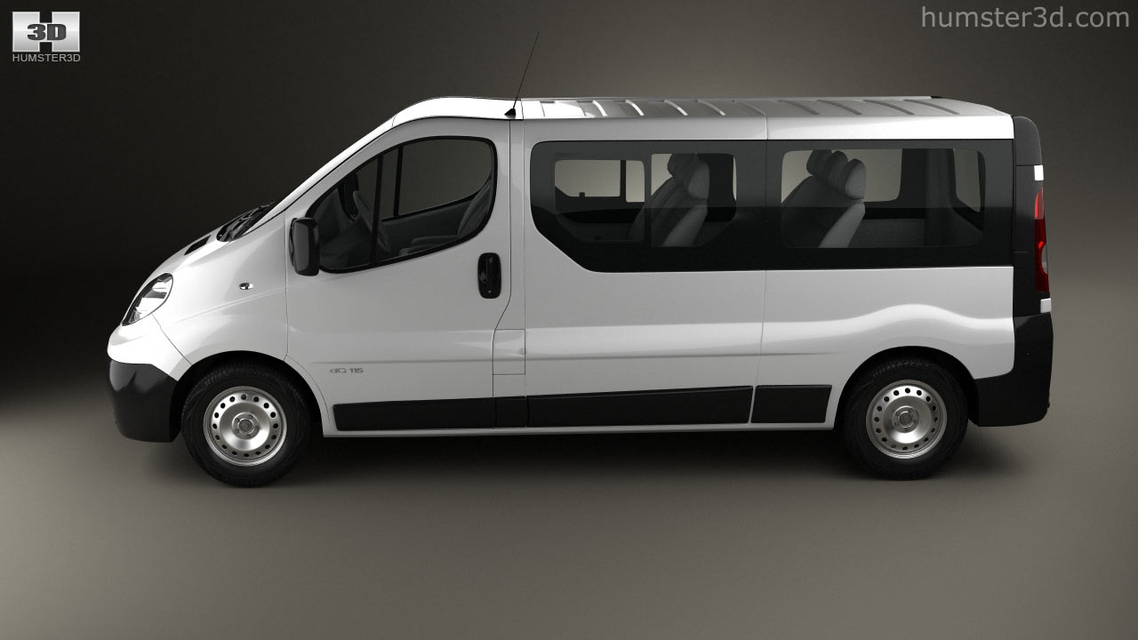 360 view of Renault Trafic Passenger Van LWB 2014 3D model - 3DModels store