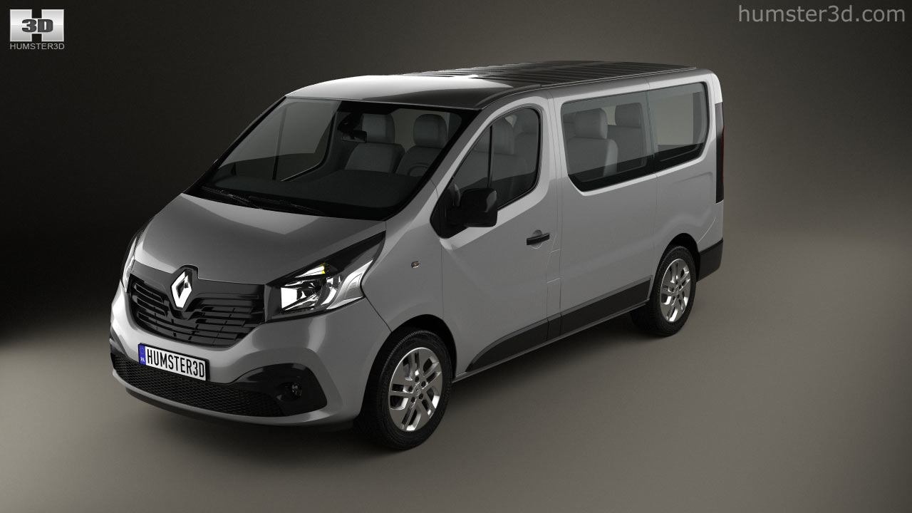 360 view of Renault Trafic Passenger Van 2017 3D model - 3DModels store