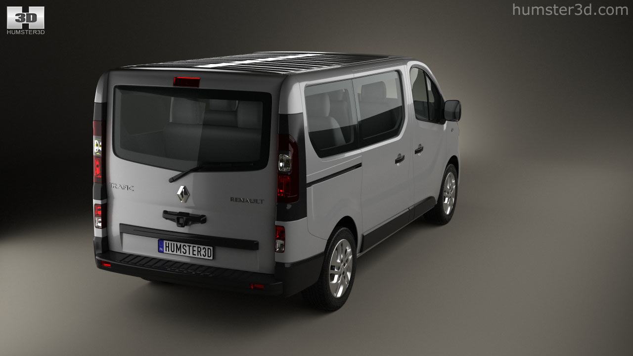 360 view of Renault Trafic Passenger Van 2017 3D model - 3DModels store