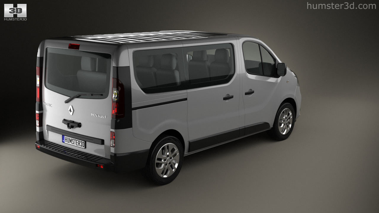 360 view of Renault Trafic Passenger Van 2017 3D model - 3DModels store
