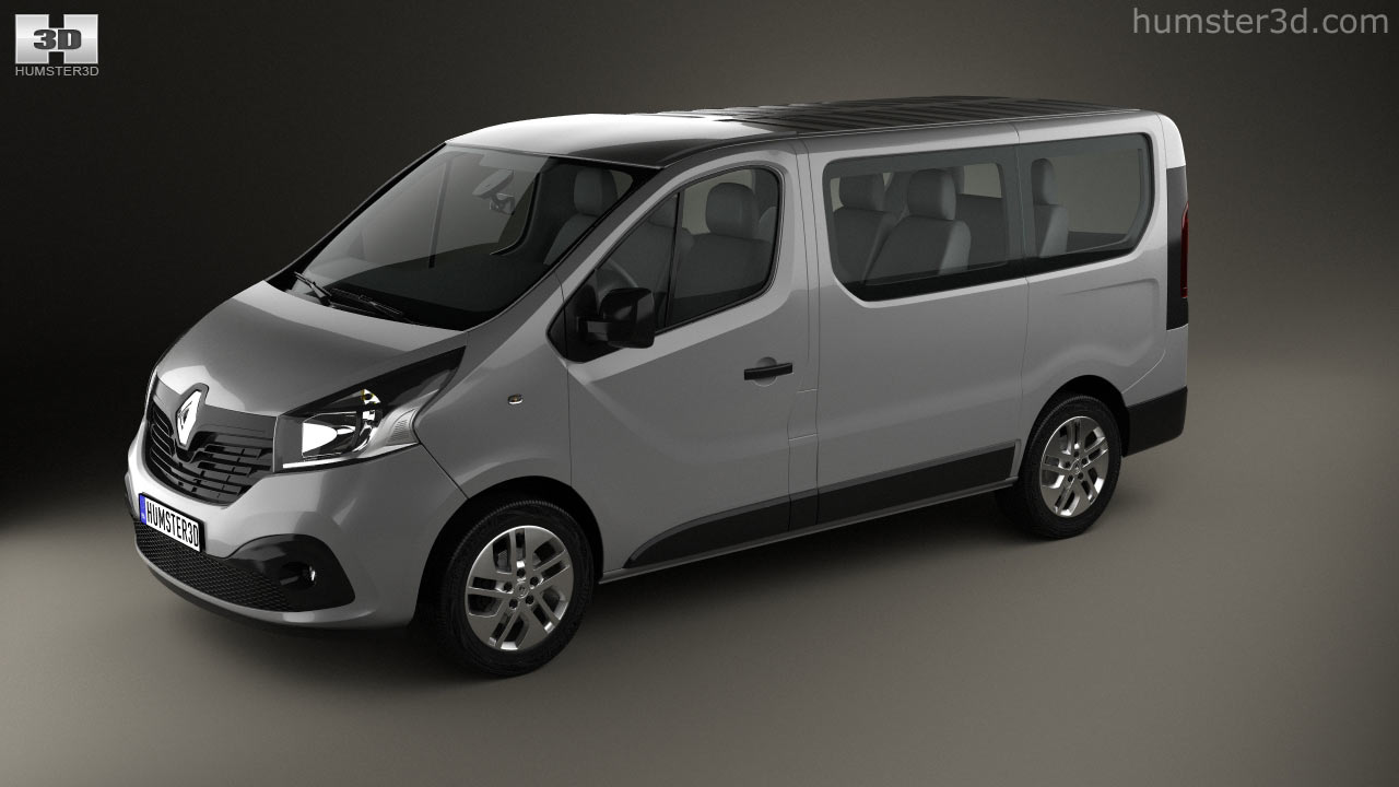 360 view of Renault Trafic Passenger Van 2017 3D model - 3DModels store