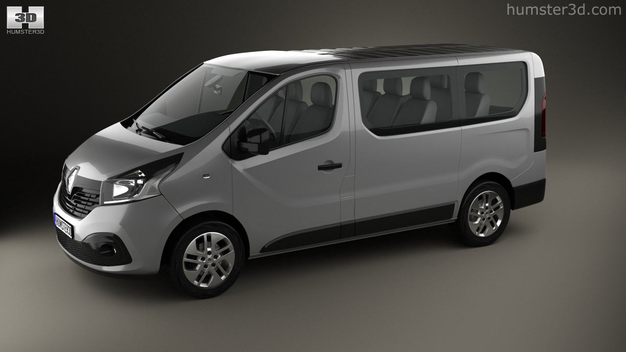 360 view of Renault Trafic Passenger Van 2017 3D model - 3DModels store