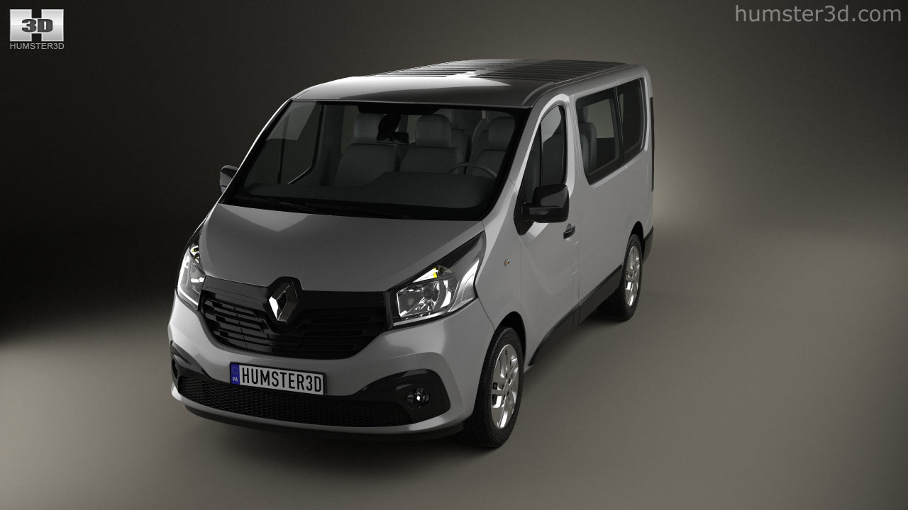 360 view of Renault Trafic Passenger Van 2017 3D model - 3DModels store