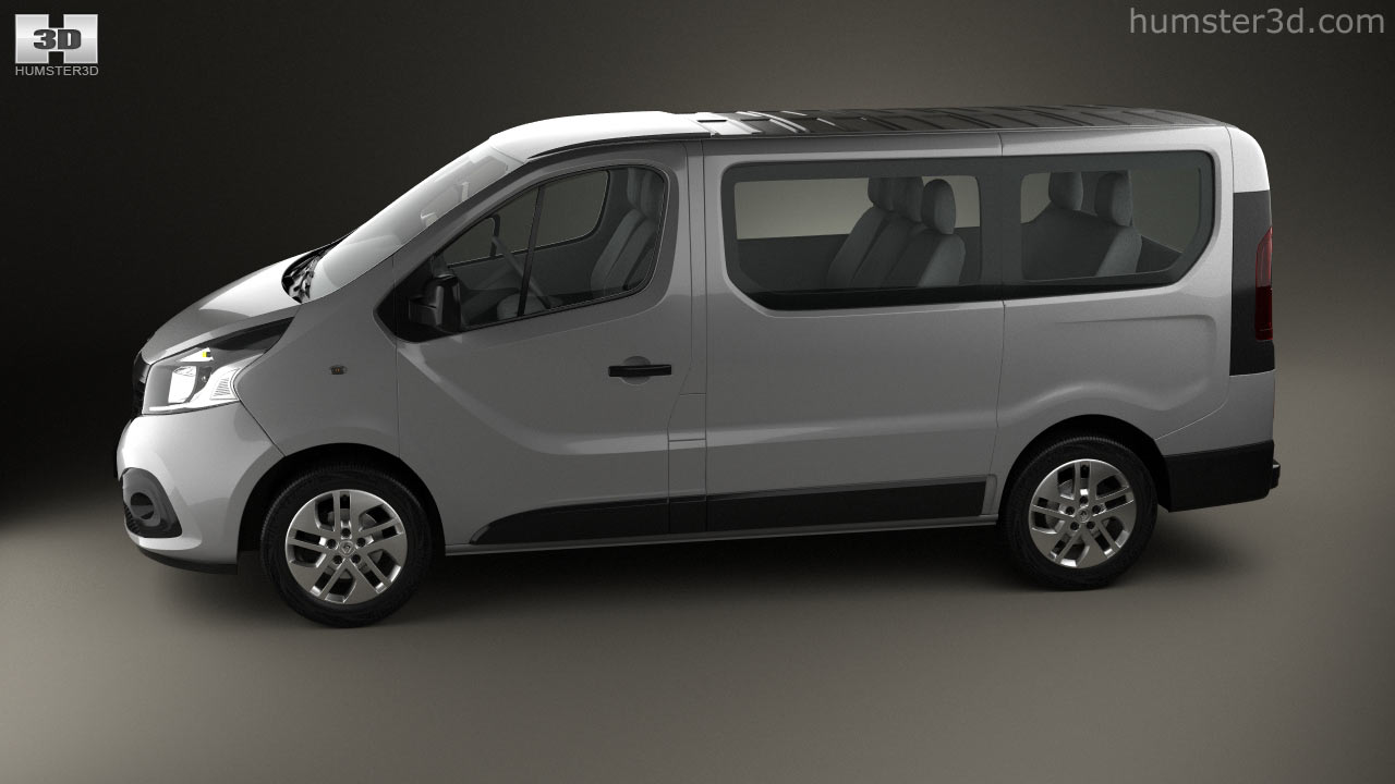 360 view of Renault Trafic Passenger Van 2017 3D model - 3DModels store