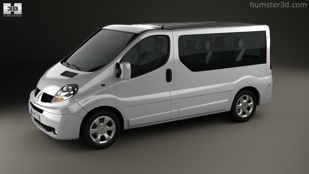 360 view of Renault Trafic Passenger SWB SR 2014 3D model - 3DModels store
