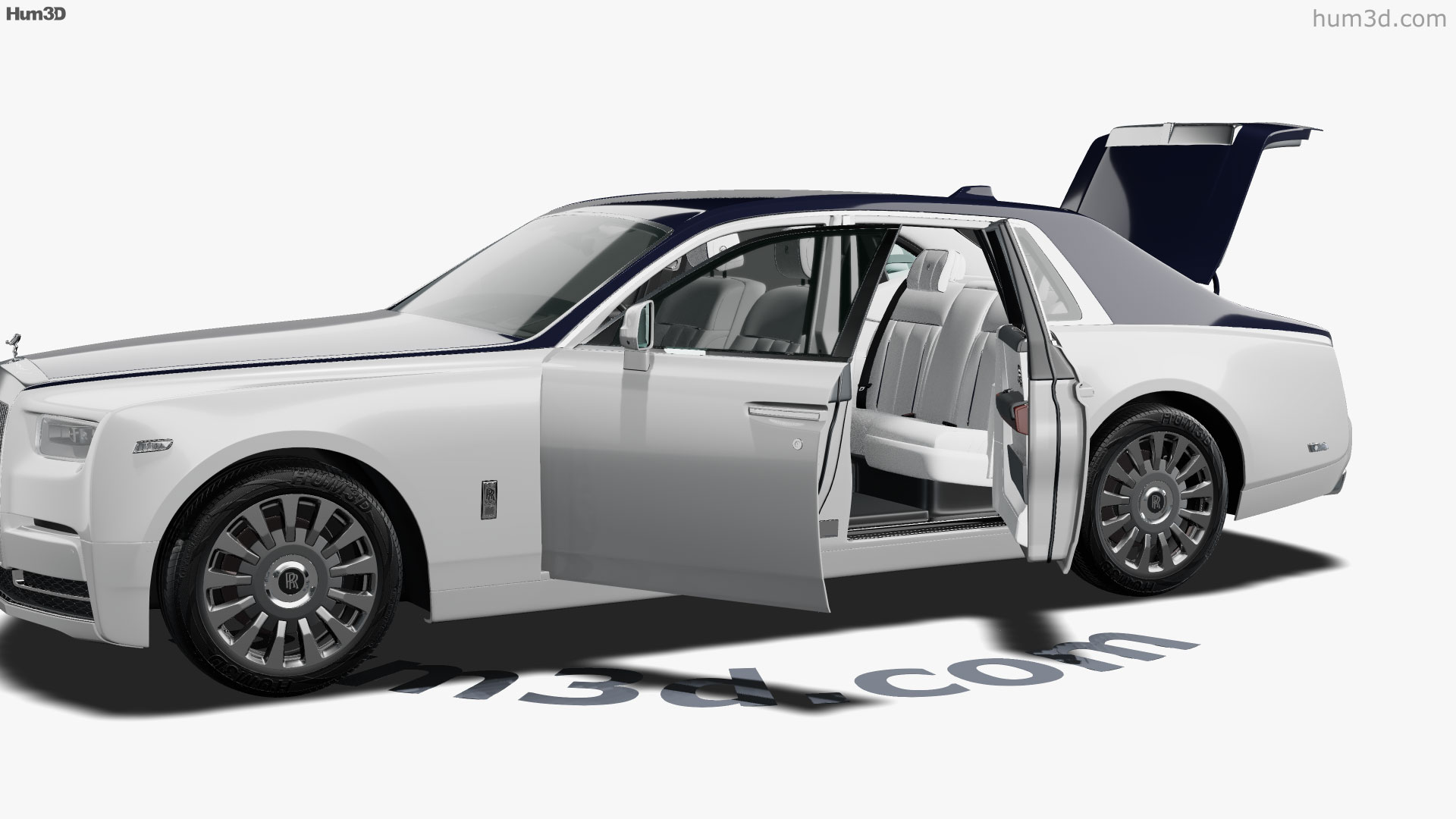 360 view of Rolls-Royce Phantom with HQ interior 2018 3D model ...