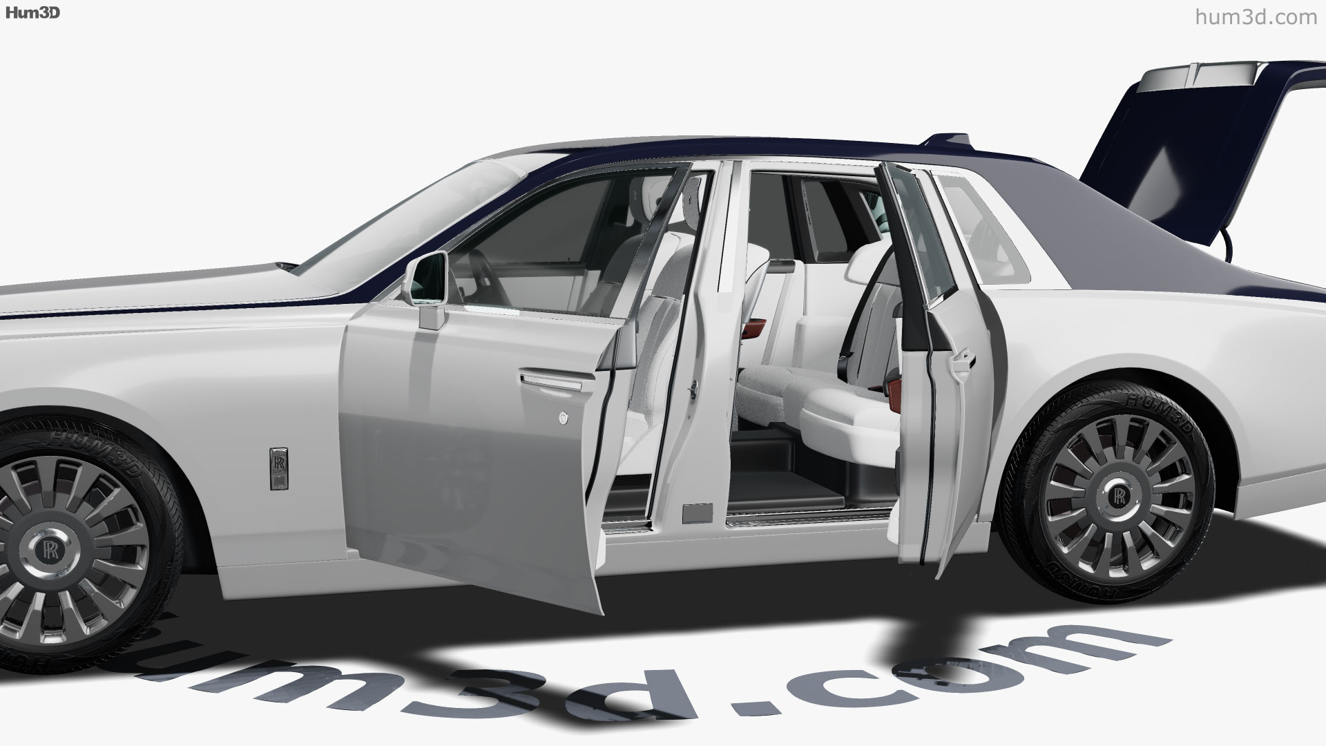 360 view of Rolls-Royce Phantom with HQ interior 2018 3D model ...