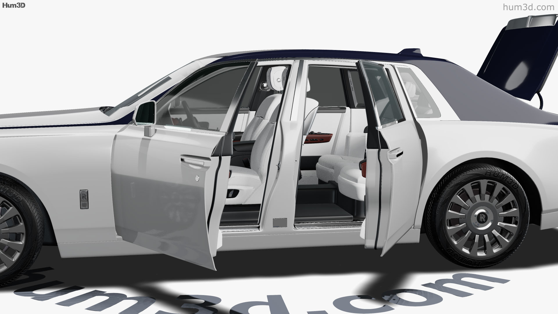 360 view of Rolls-Royce Phantom with HQ interior 2018 3D model ...