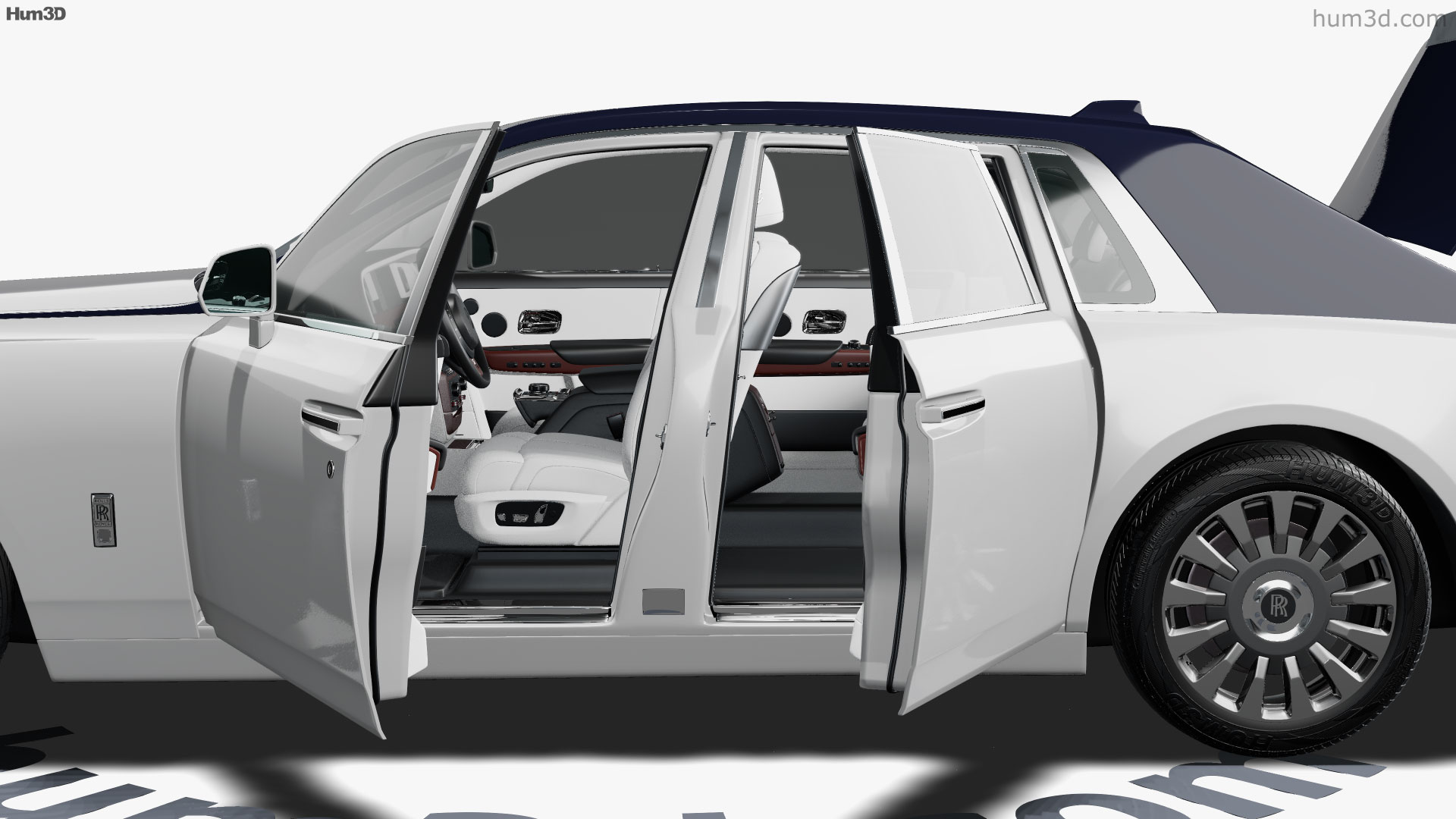 360 view of Rolls-Royce Phantom with HQ interior 2018 3D model ...