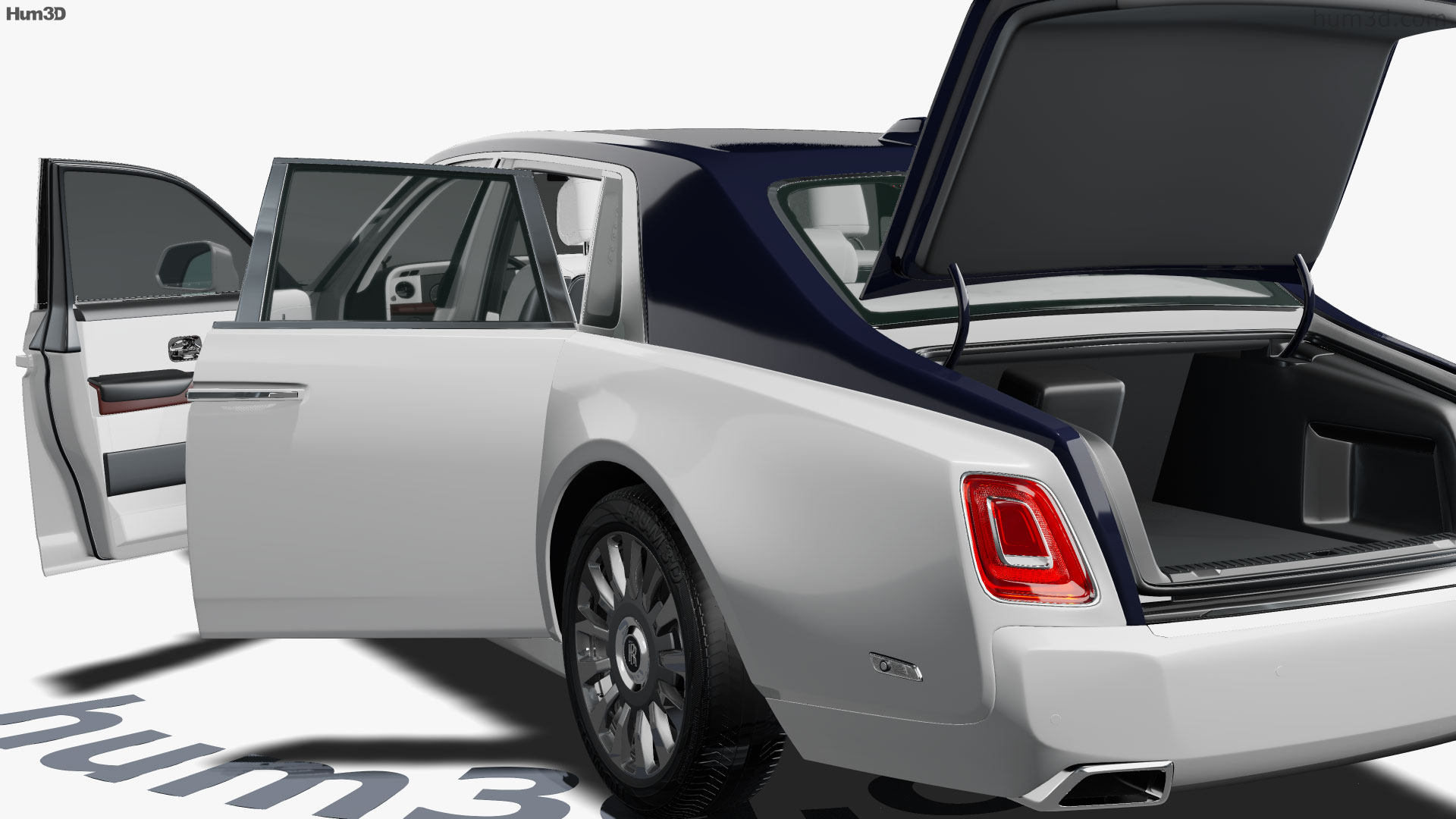 360 view of Rolls-Royce Phantom with HQ interior 2018 3D model ...