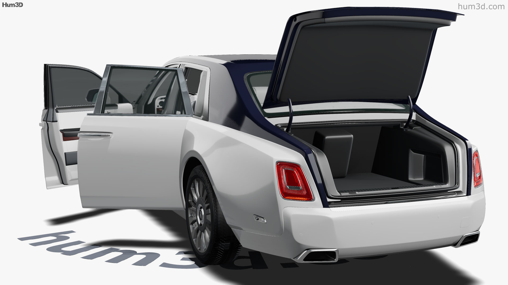 360 view of Rolls-Royce Phantom with HQ interior 2018 3D model ...