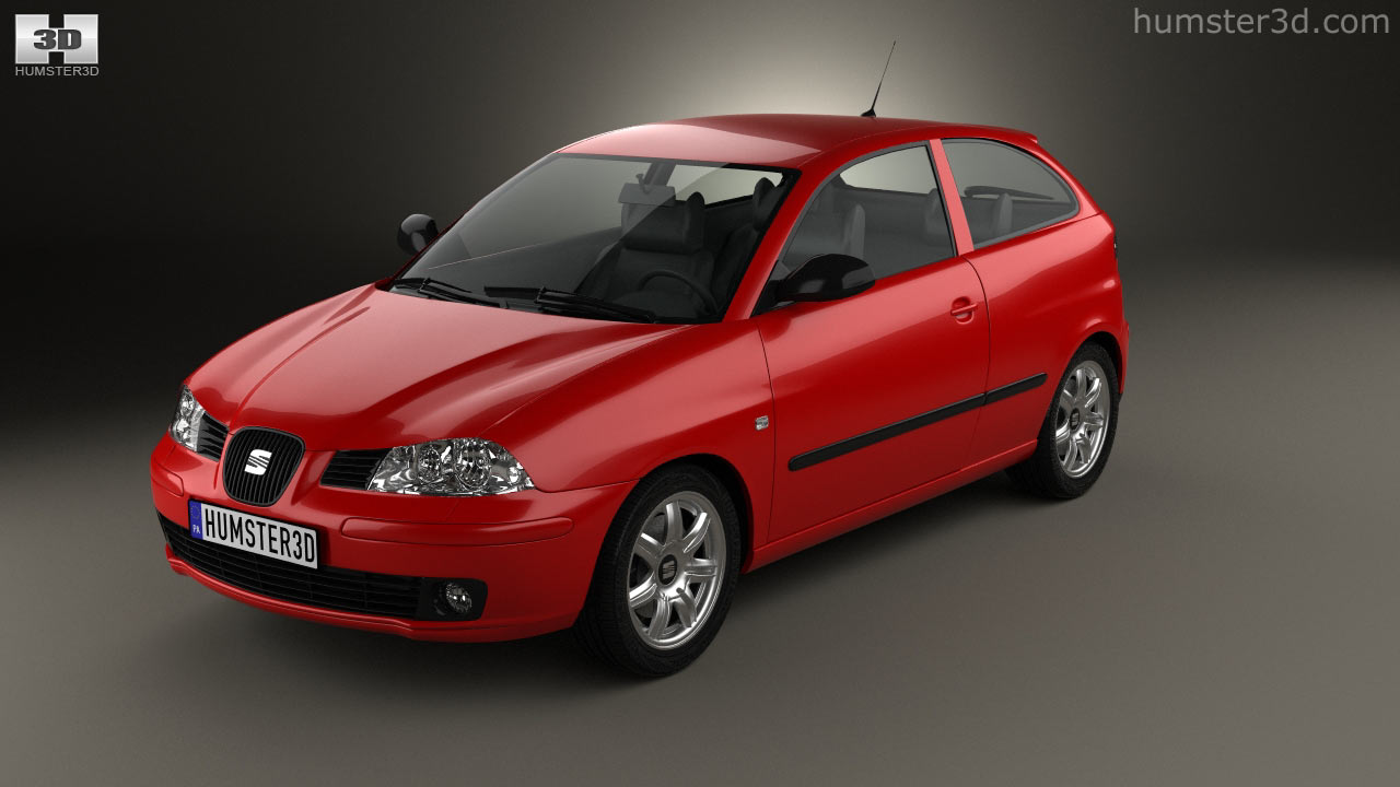360 view of Seat Ibiza 3-door 2008 3D model - 3DModels store