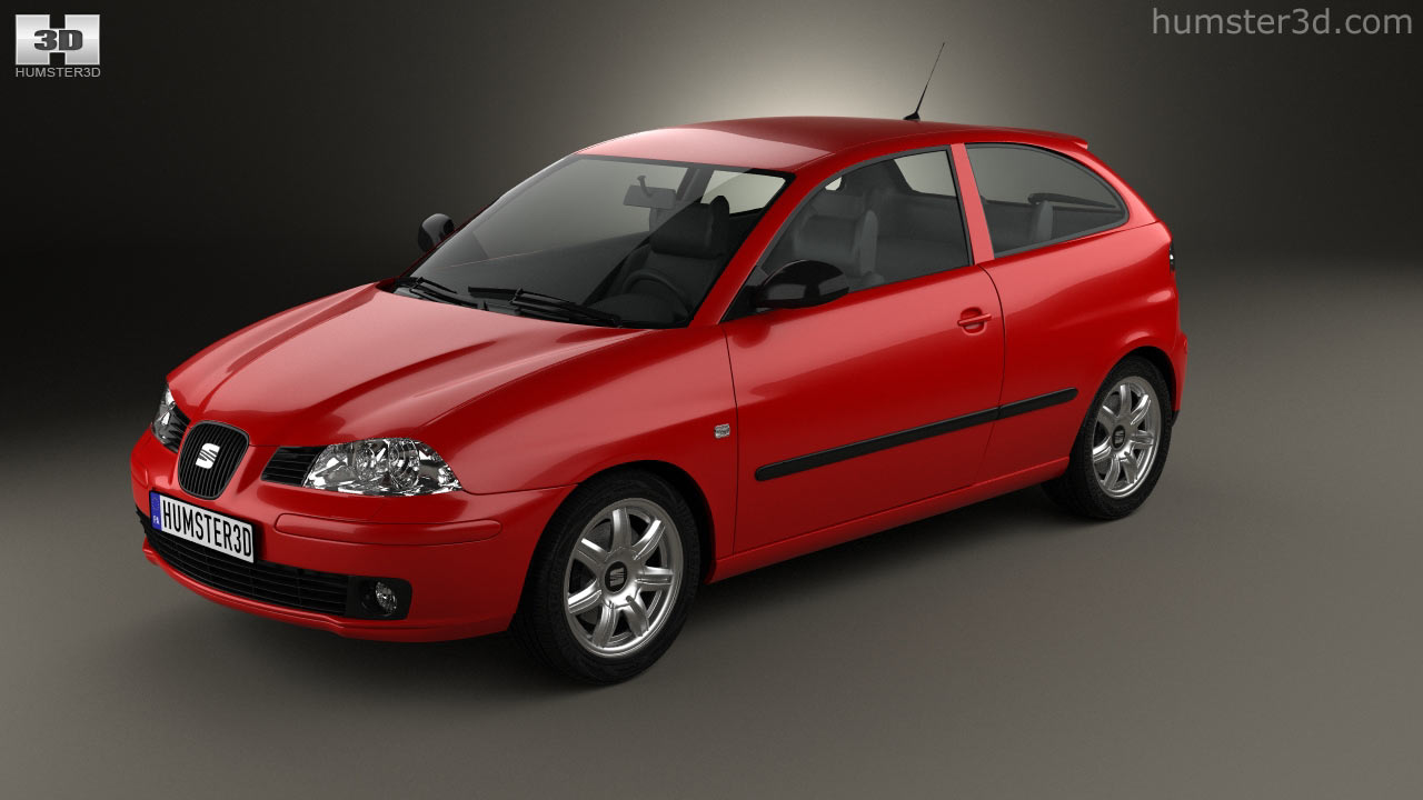 360 view of Seat Ibiza 3-door 2008 3D model - 3DModels store