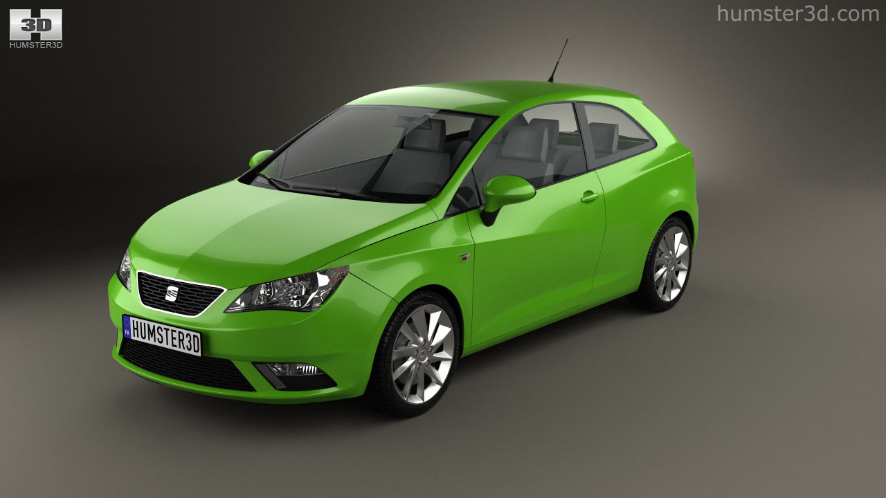 360 view of Seat Ibiza SC 2014 3D model - 3DModels store