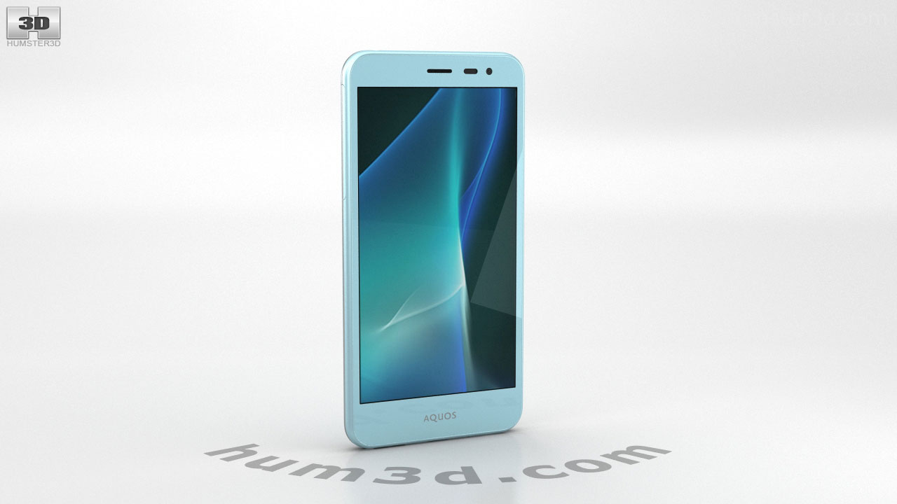 360 view of Sharp Aquos U SHV35 Blue 3D model - 3DModels store