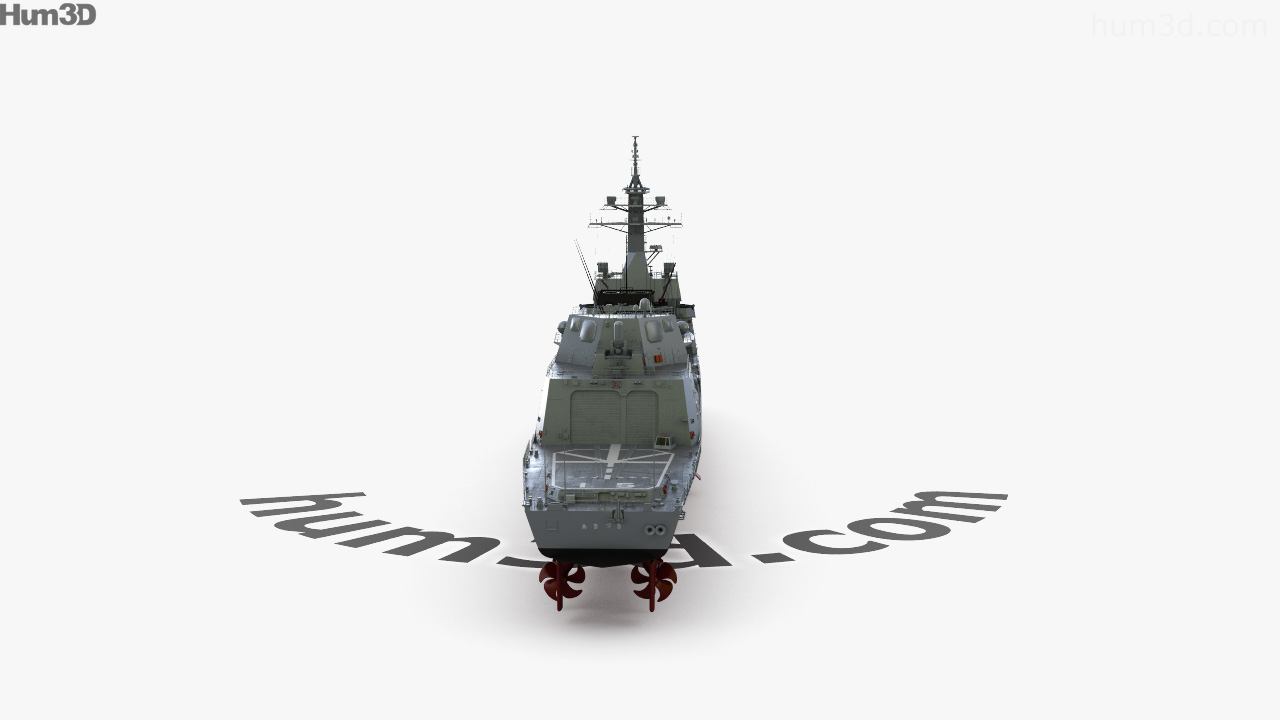 360 view of Akizuki-class destroyer 3D model - 3DModels store