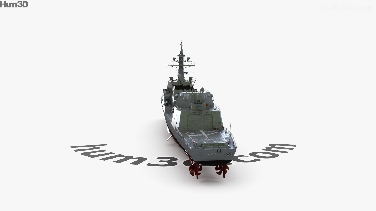 360 view of Akizuki-class destroyer 3D model - 3DModels store
