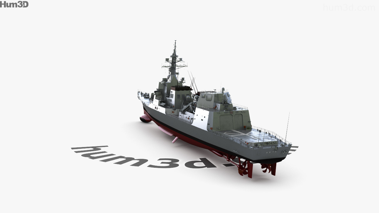 360 view of Akizuki-class destroyer 3D model - 3DModels store