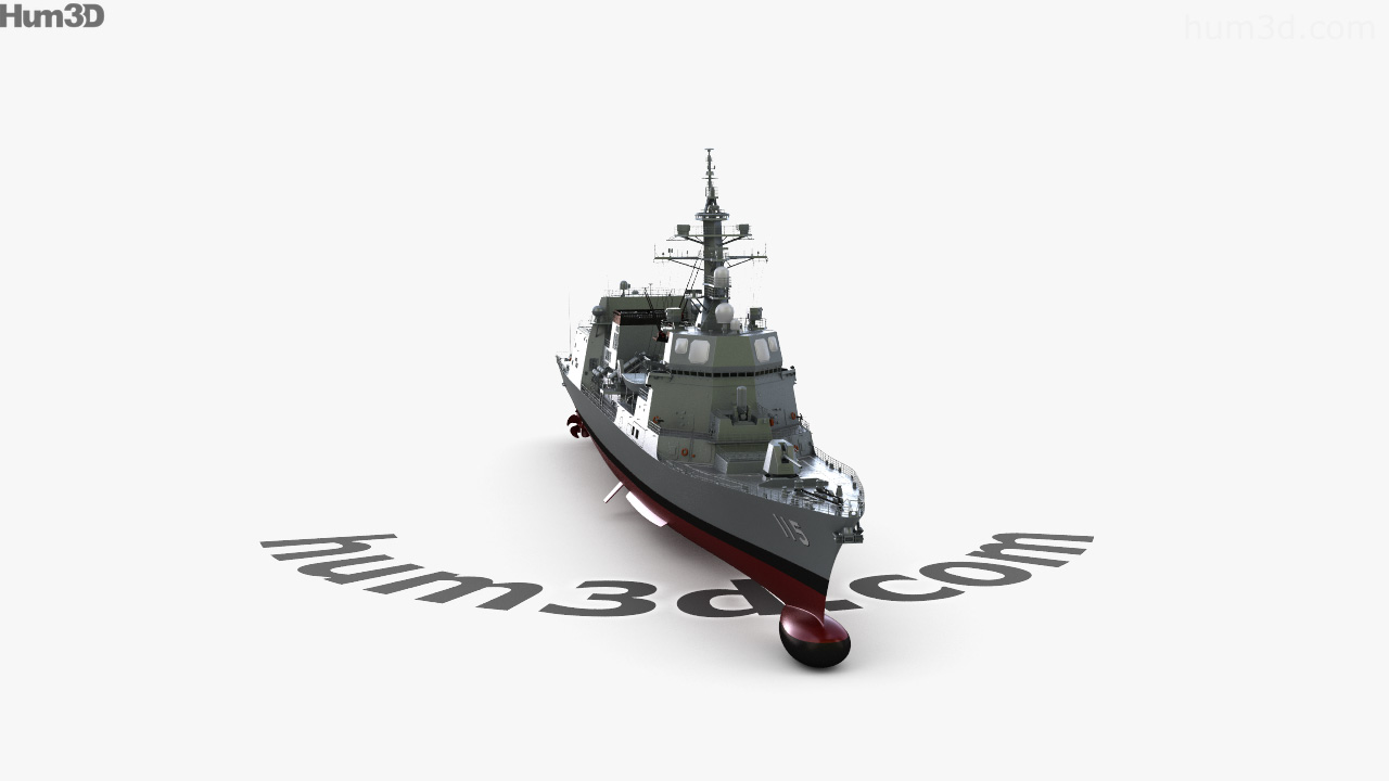 360 view of Akizuki-class destroyer 3D model - 3DModels store