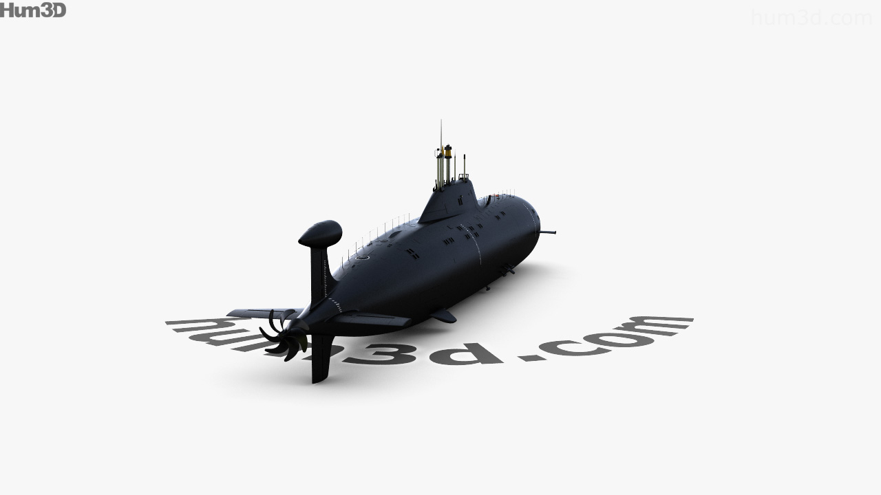 360 view of Akula-class submarine 3D model - 3DModels store