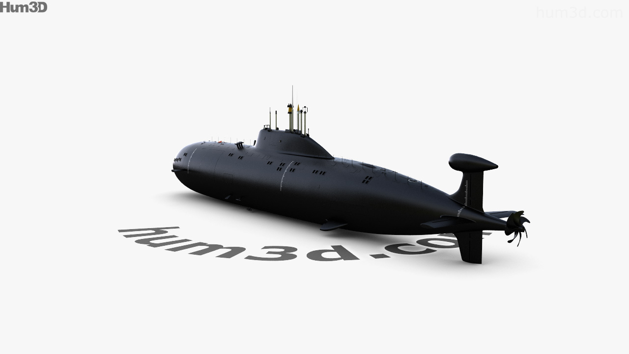 360 view of Akula-class submarine 3D model - 3DModels store