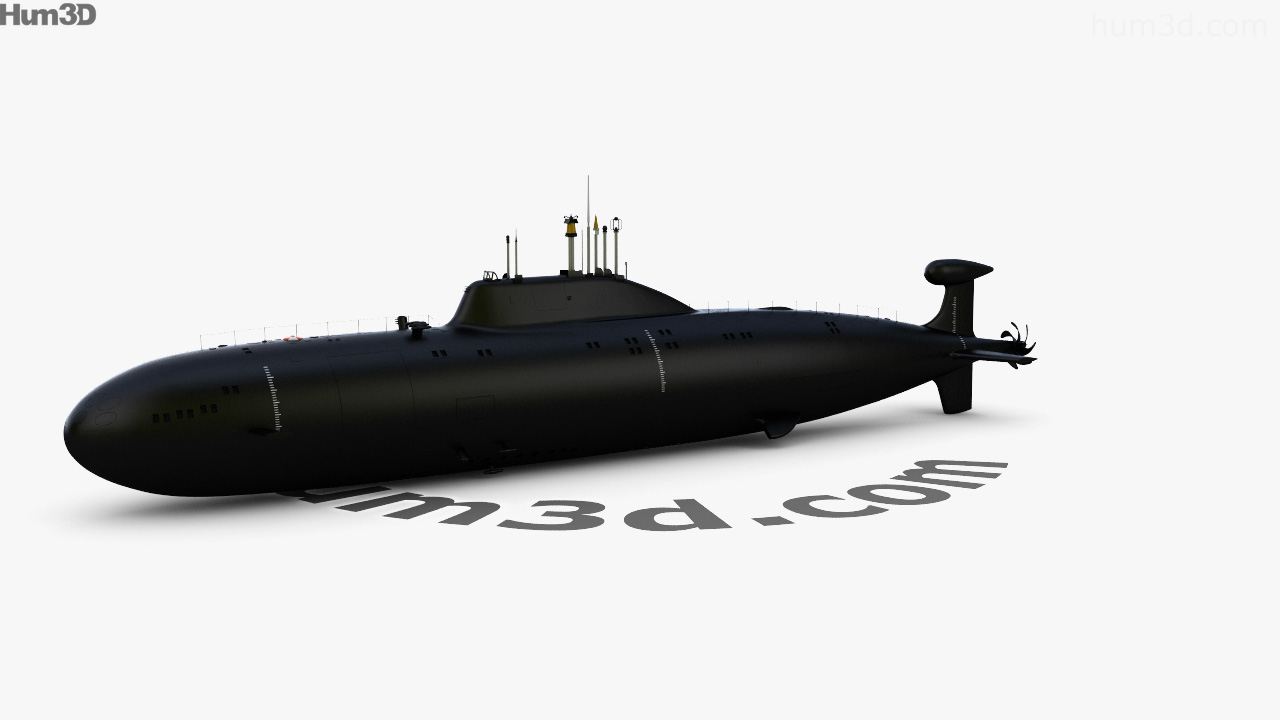 360 view of Akula-class submarine 3D model - 3DModels store