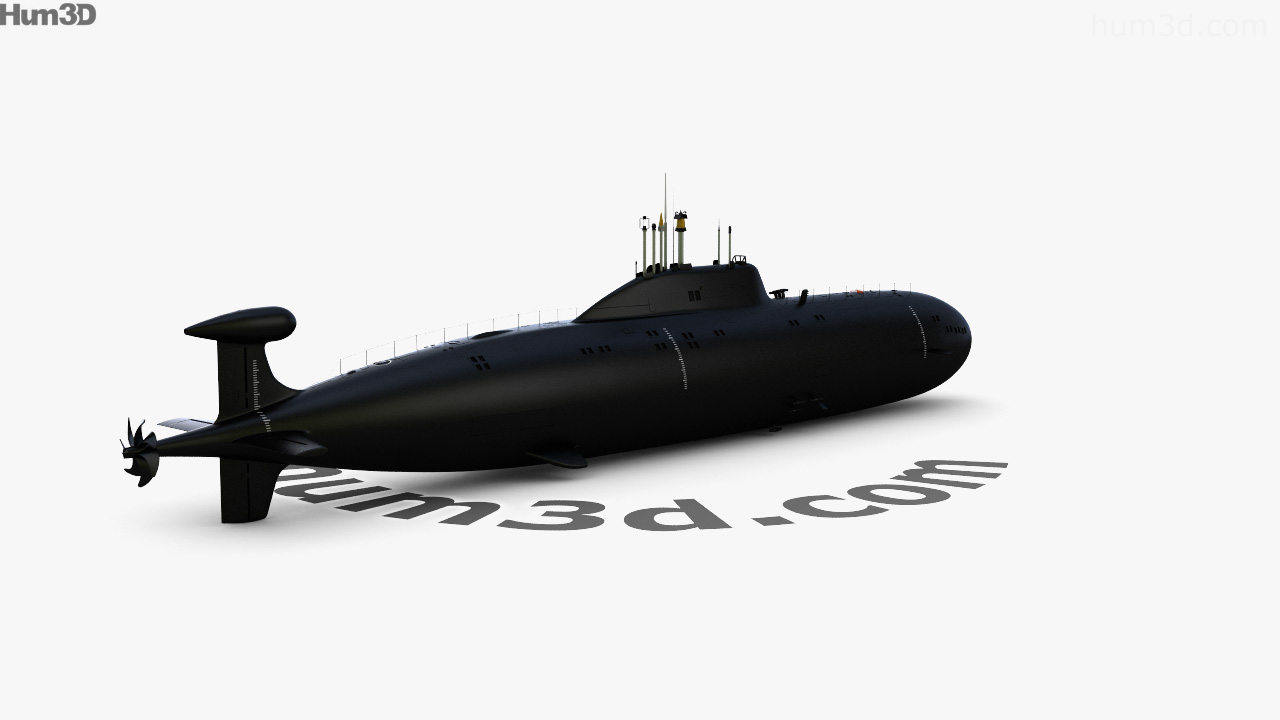 360 view of Akula-class submarine 3D model - 3DModels store