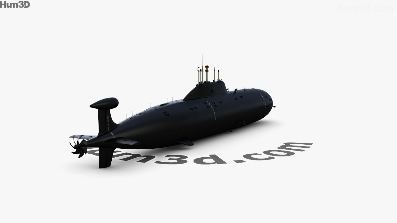 360 view of Akula-class submarine 3D model - 3DModels store
