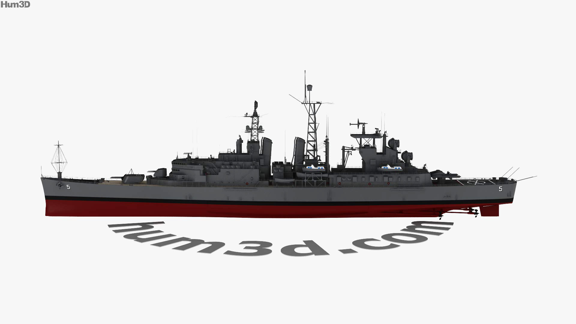 360 view of Cleveland-class cruiser 3D model - 3DModels store