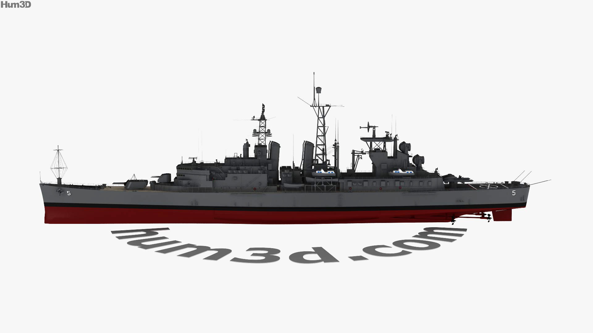 360 view of Cleveland-class cruiser 3D model - 3DModels store