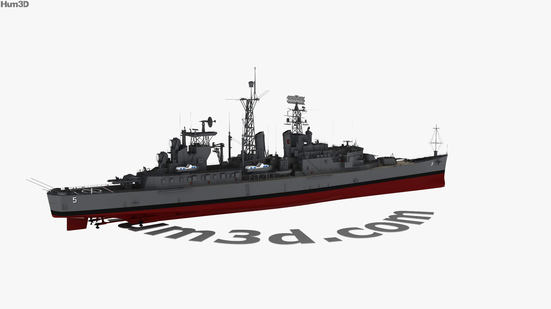 360 view of Cleveland-class cruiser 3D model - 3DModels store