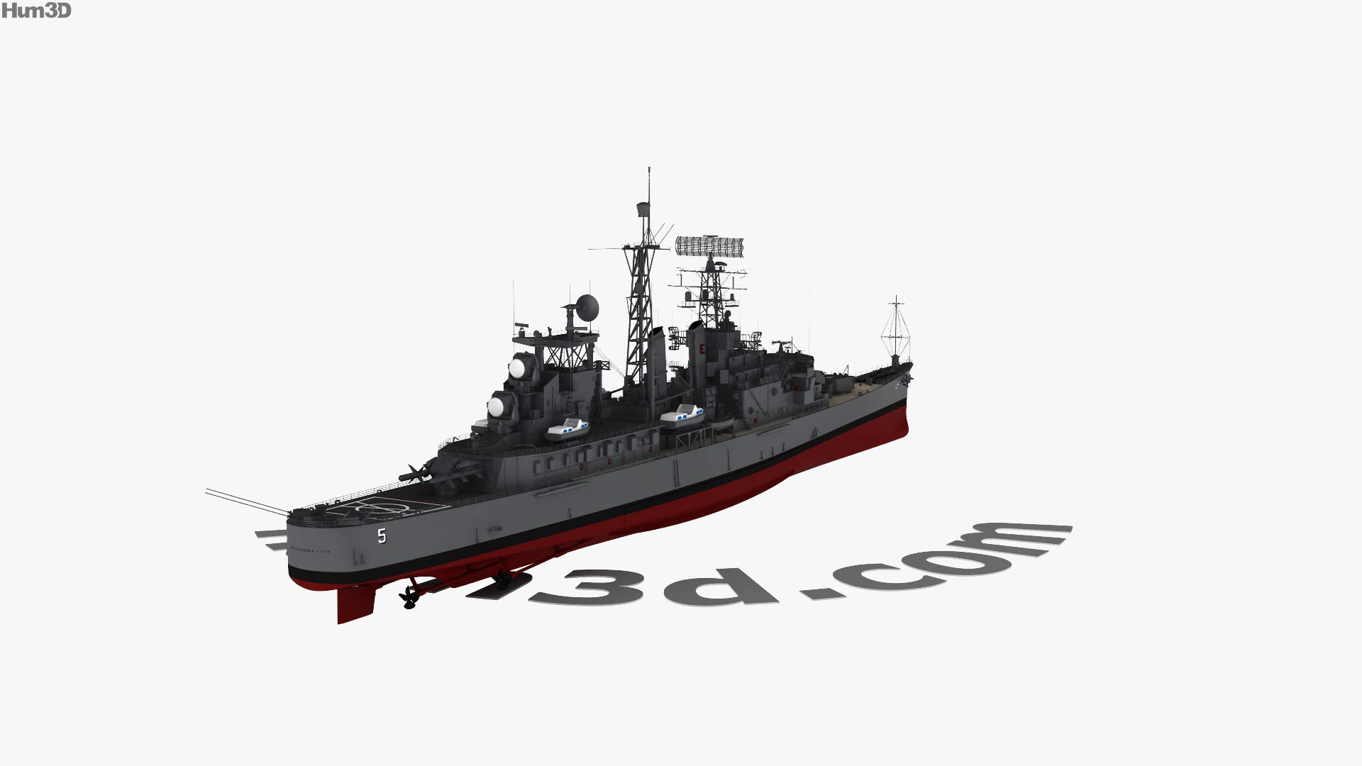 360 view of Cleveland-class cruiser 3D model - 3DModels store