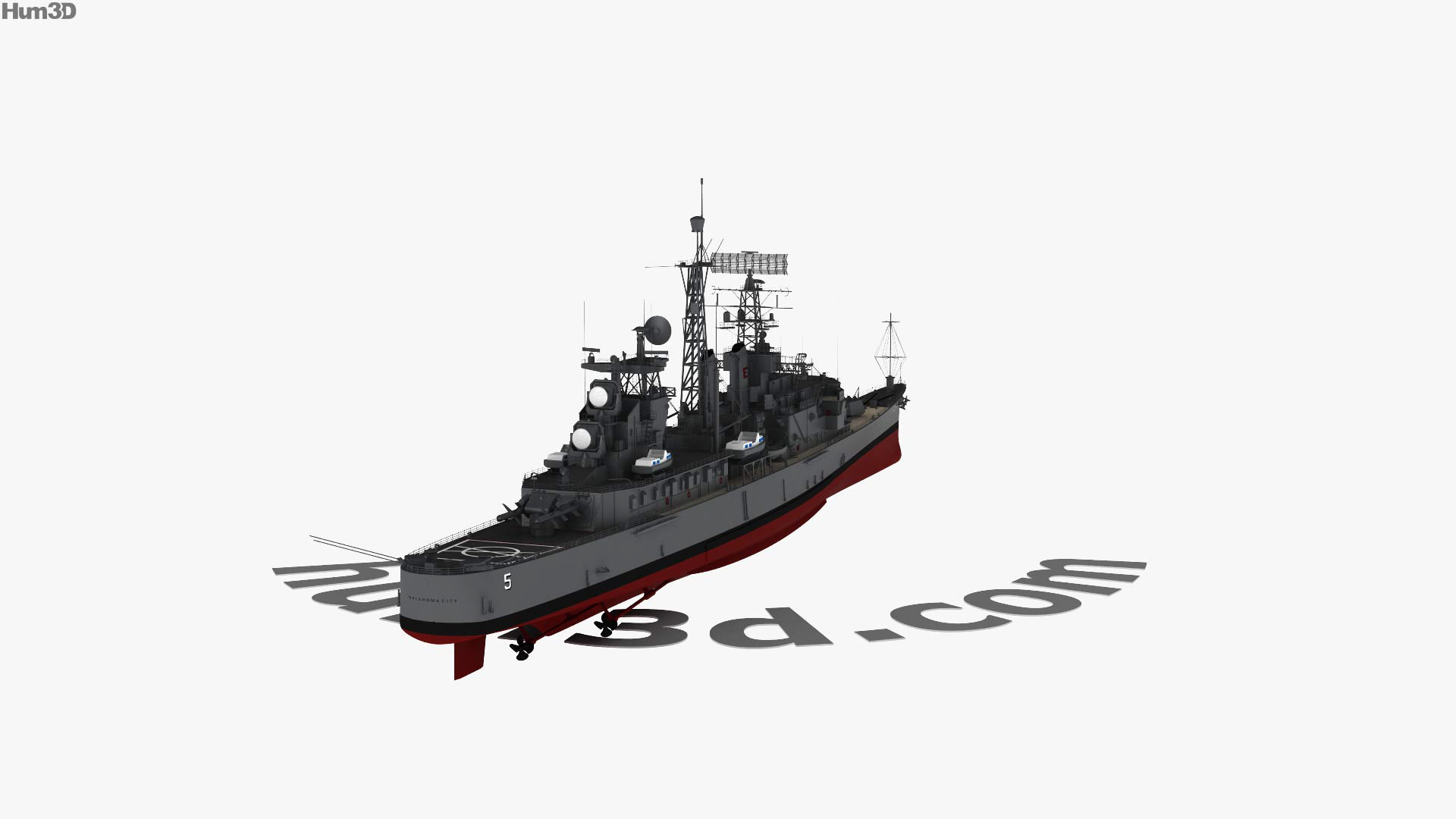360 view of Cleveland-class cruiser 3D model - 3DModels store