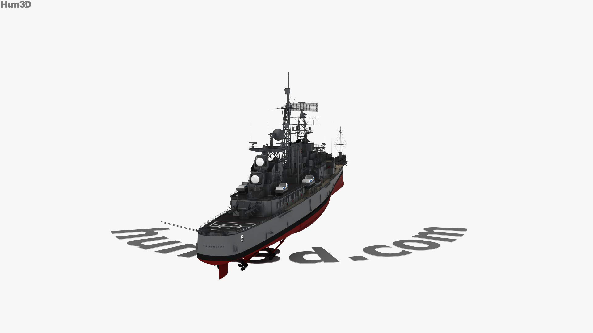 360 view of Cleveland-class cruiser 3D model - 3DModels store