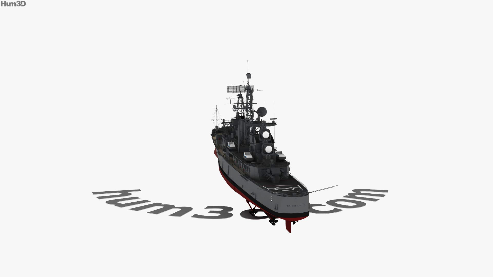 360 view of Cleveland-class cruiser 3D model - 3DModels store