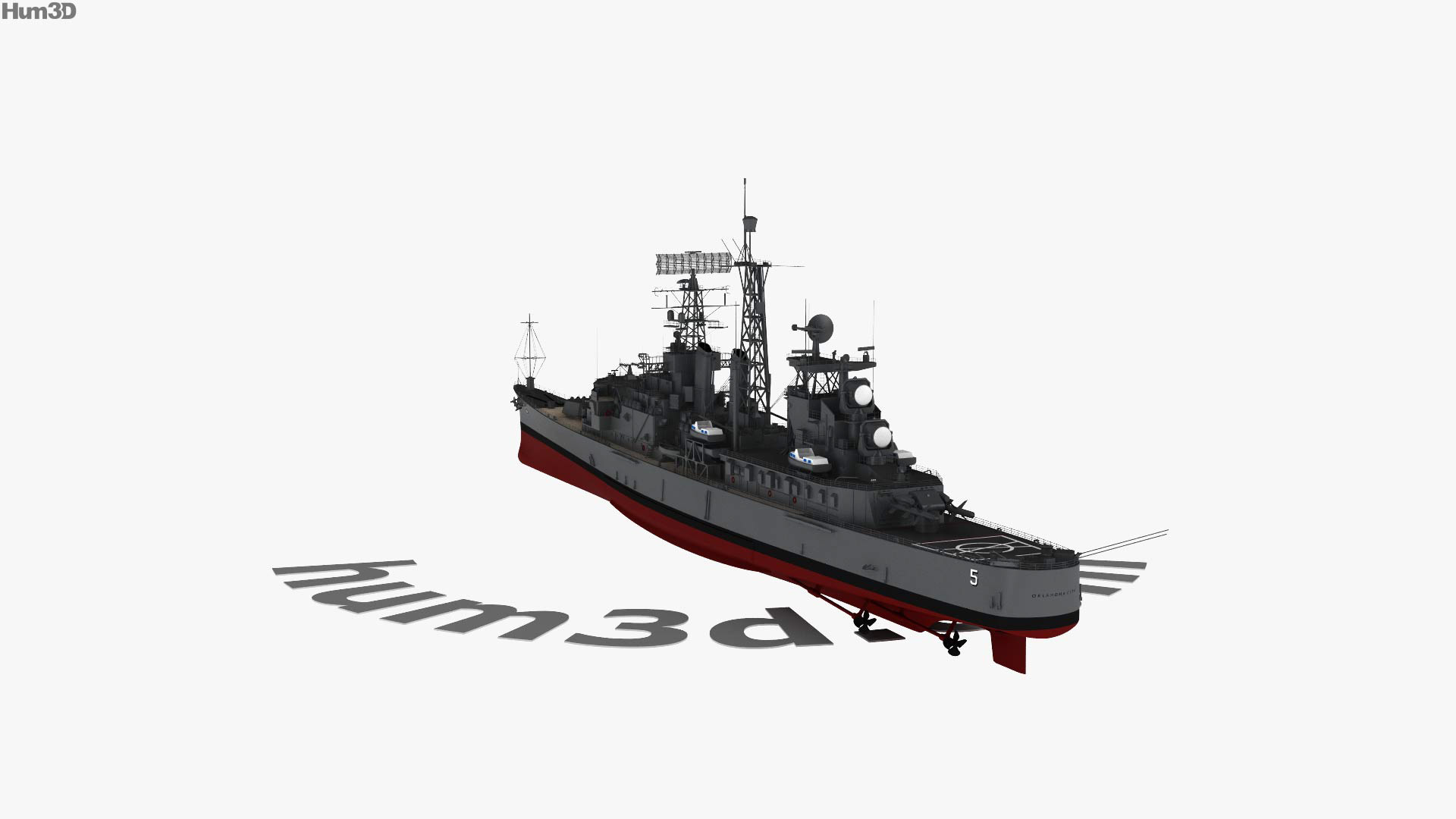 360 view of Cleveland-class cruiser 3D model - 3DModels store