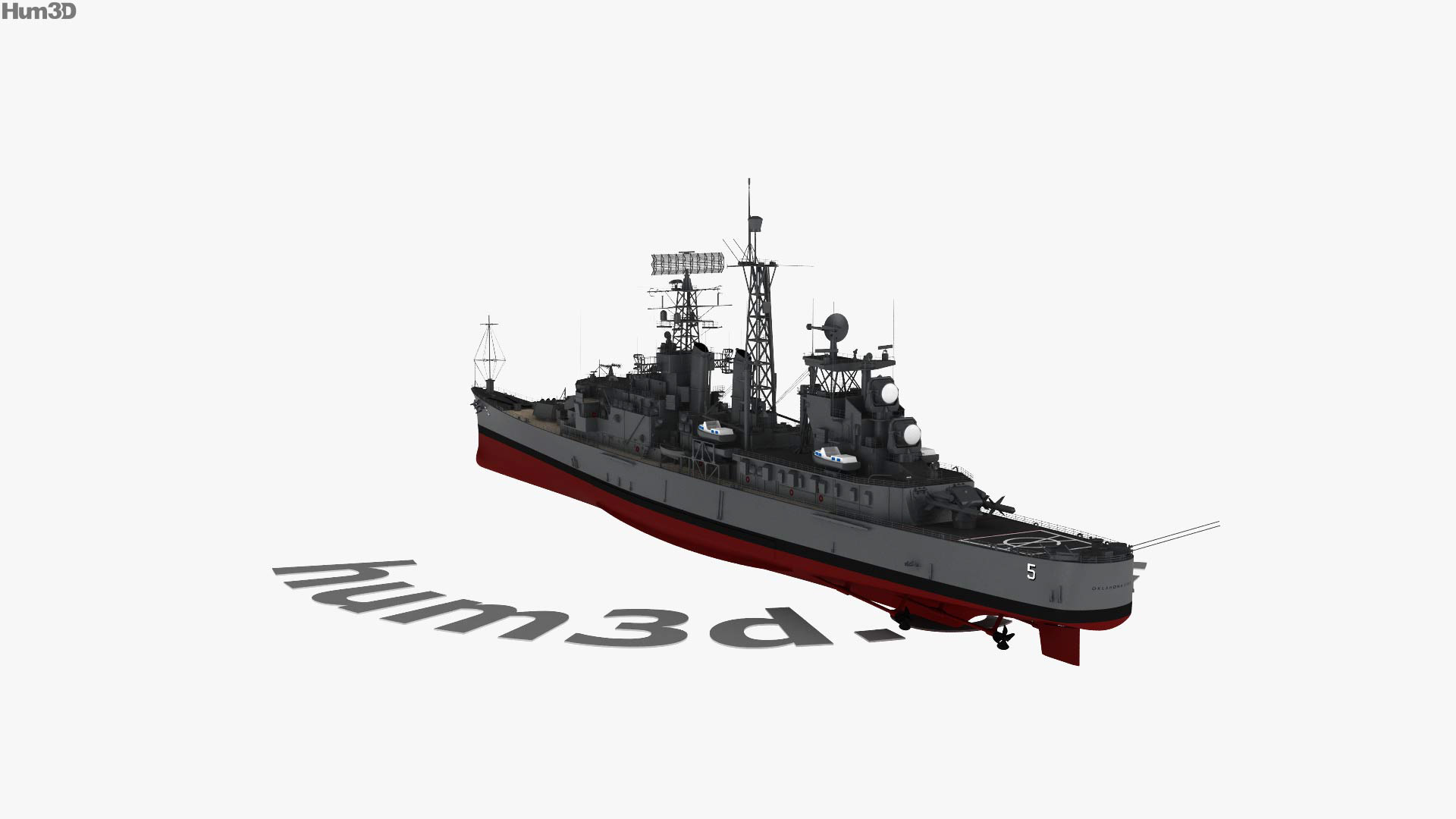 360 view of Cleveland-class cruiser 3D model - 3DModels store