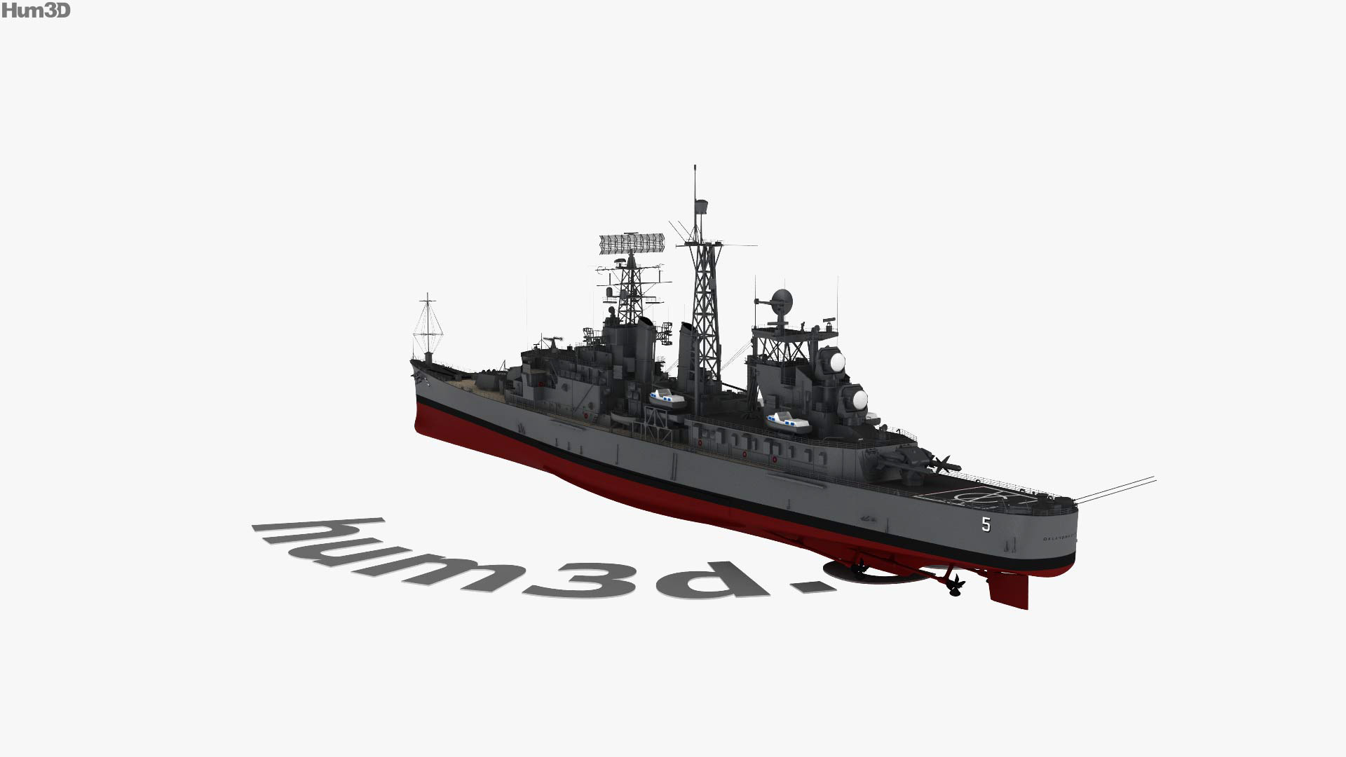 360 view of Cleveland-class cruiser 3D model - 3DModels store