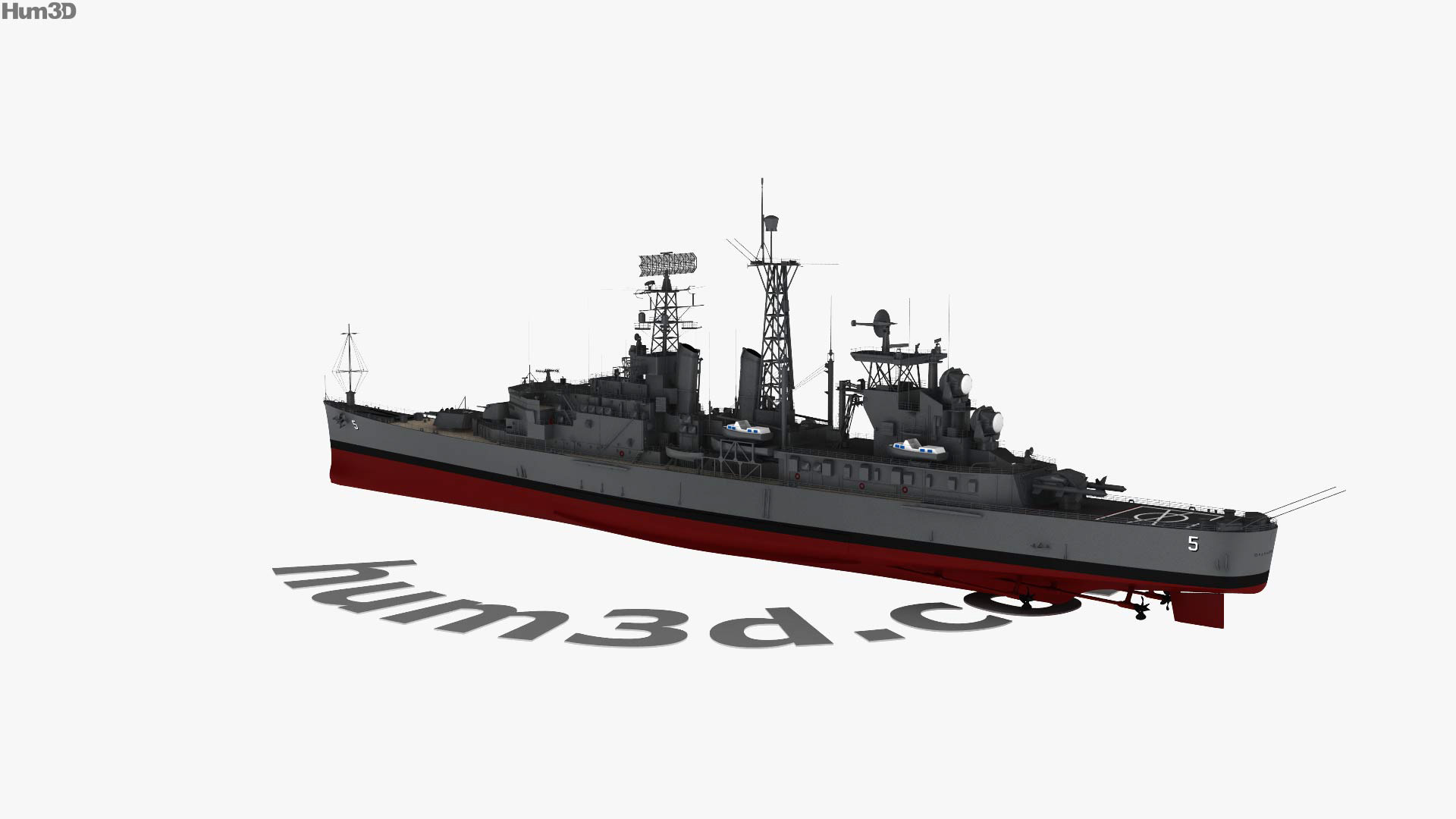 360 view of Cleveland-class cruiser 3D model - 3DModels store