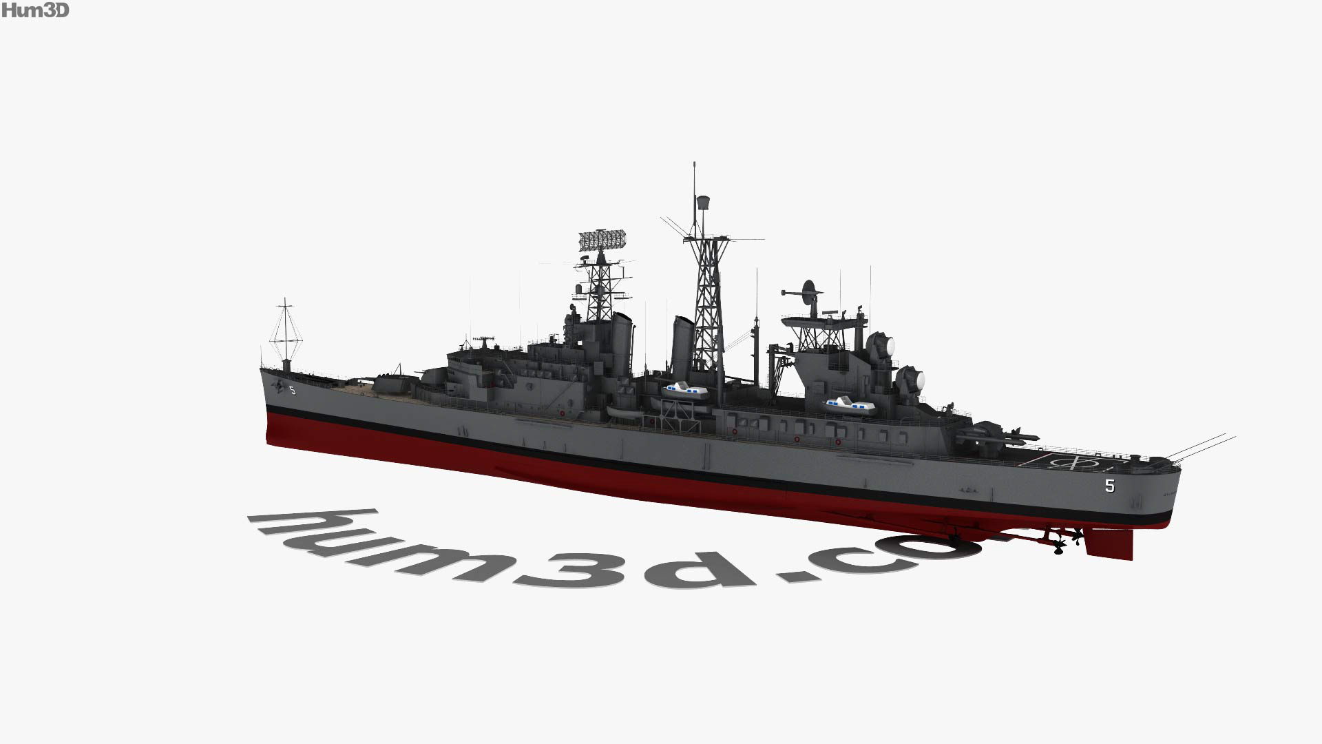 360 view of Cleveland-class cruiser 3D model - 3DModels store
