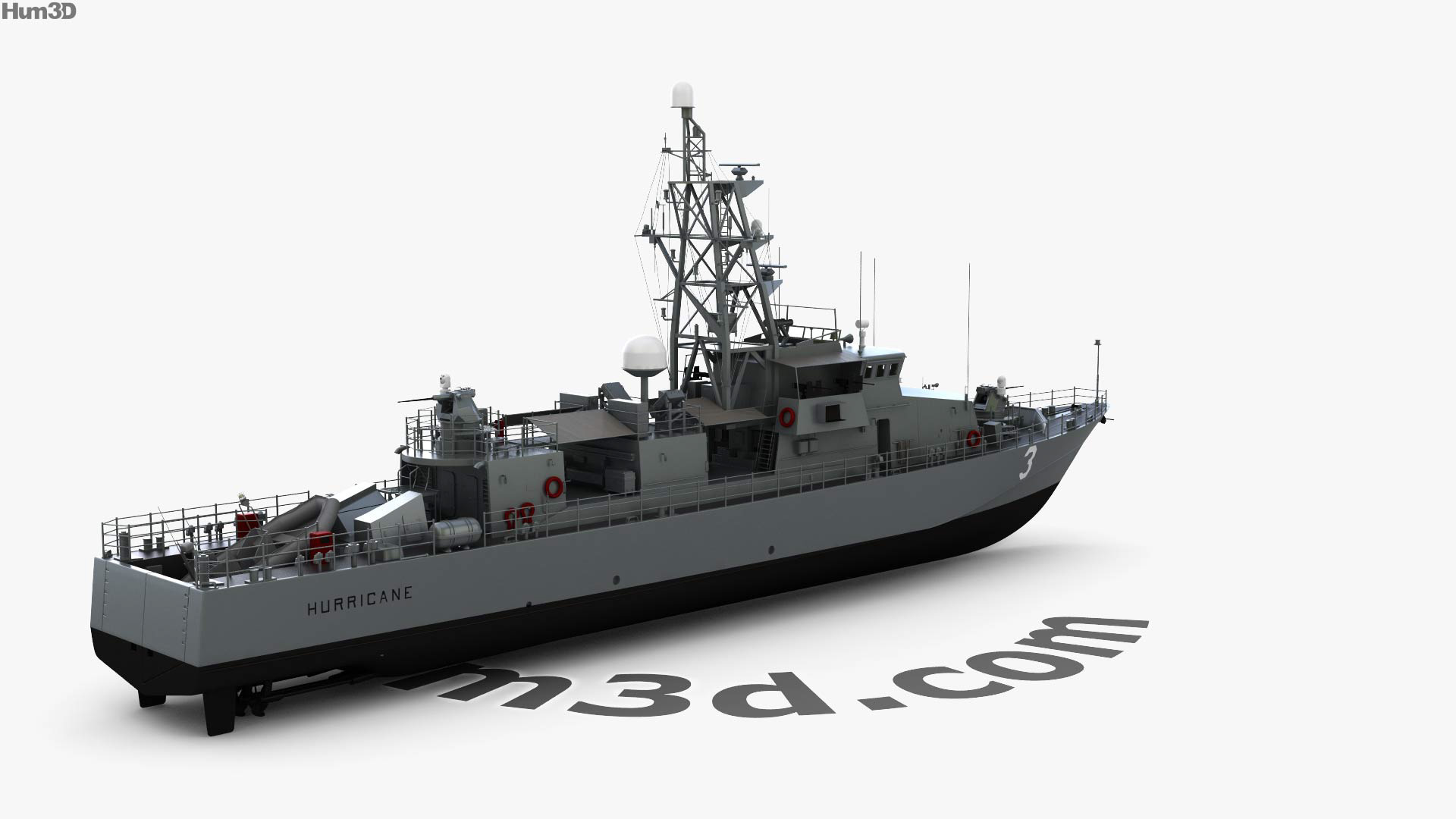 360 view of Cyclone-class patrol boat 3D model - 3DModels store