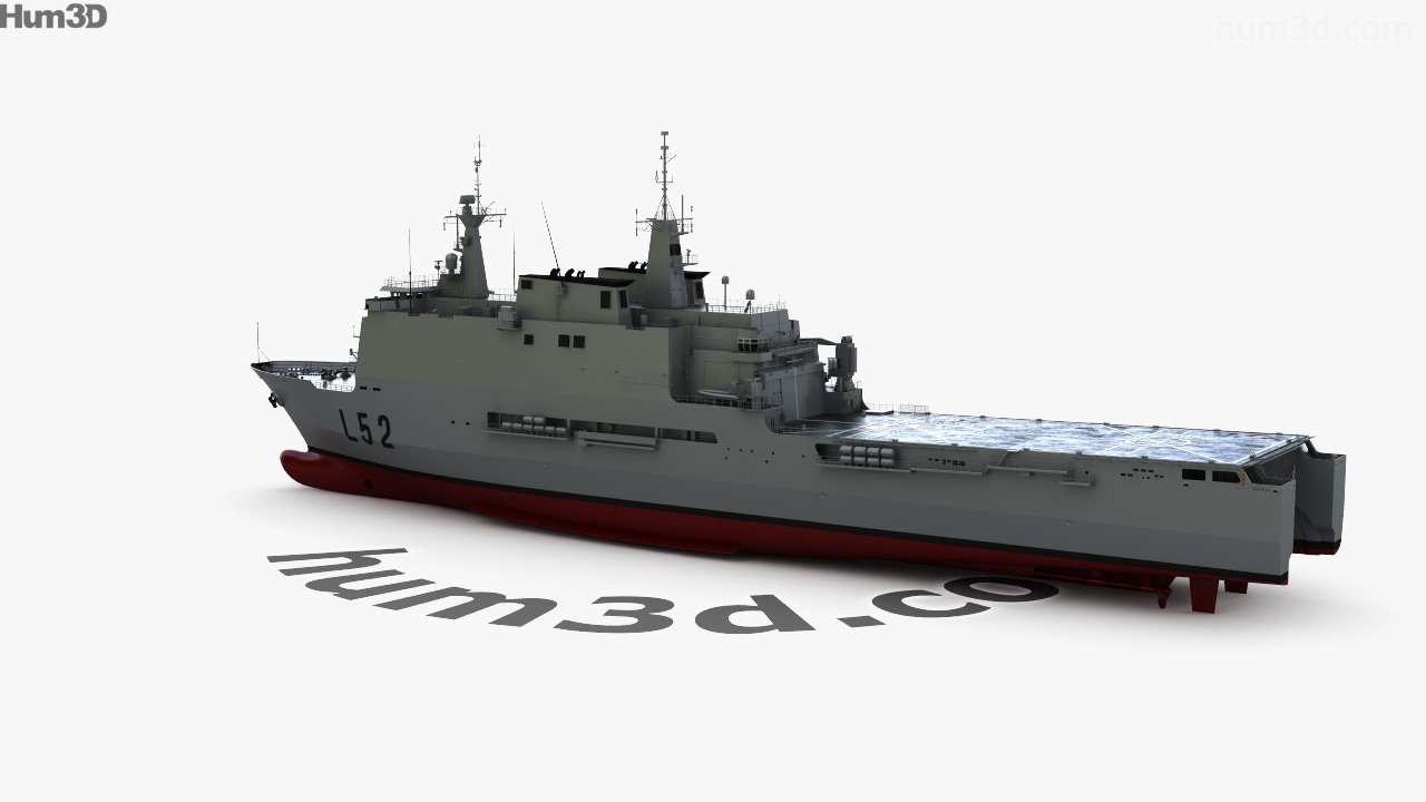 360 view of Galicia-class landing platform dock 3D model - 3DModels store