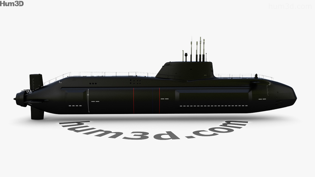 360 view of HMS Astute submarine 3D model - 3DModels store