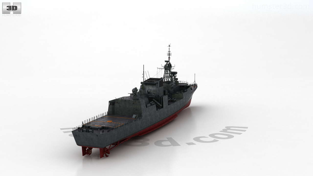 360 view of Halifax class frigate 3D model - 3DModels store