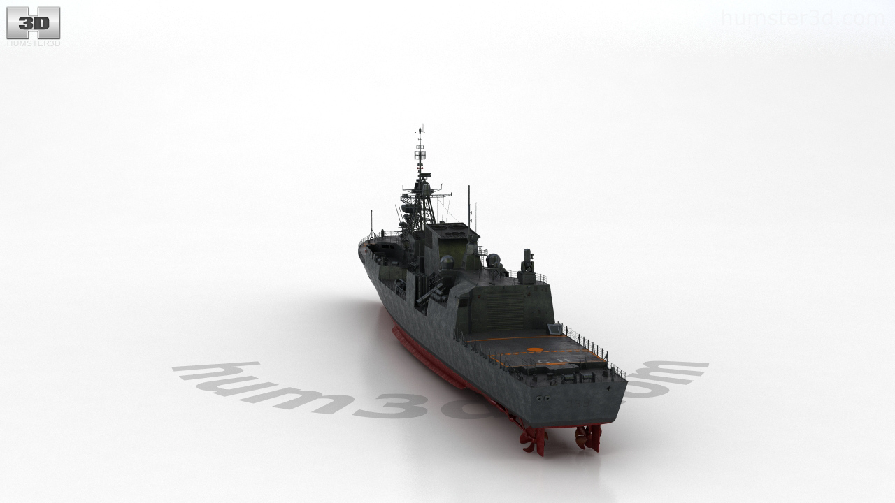 360 view of Halifax class frigate 3D model - 3DModels store
