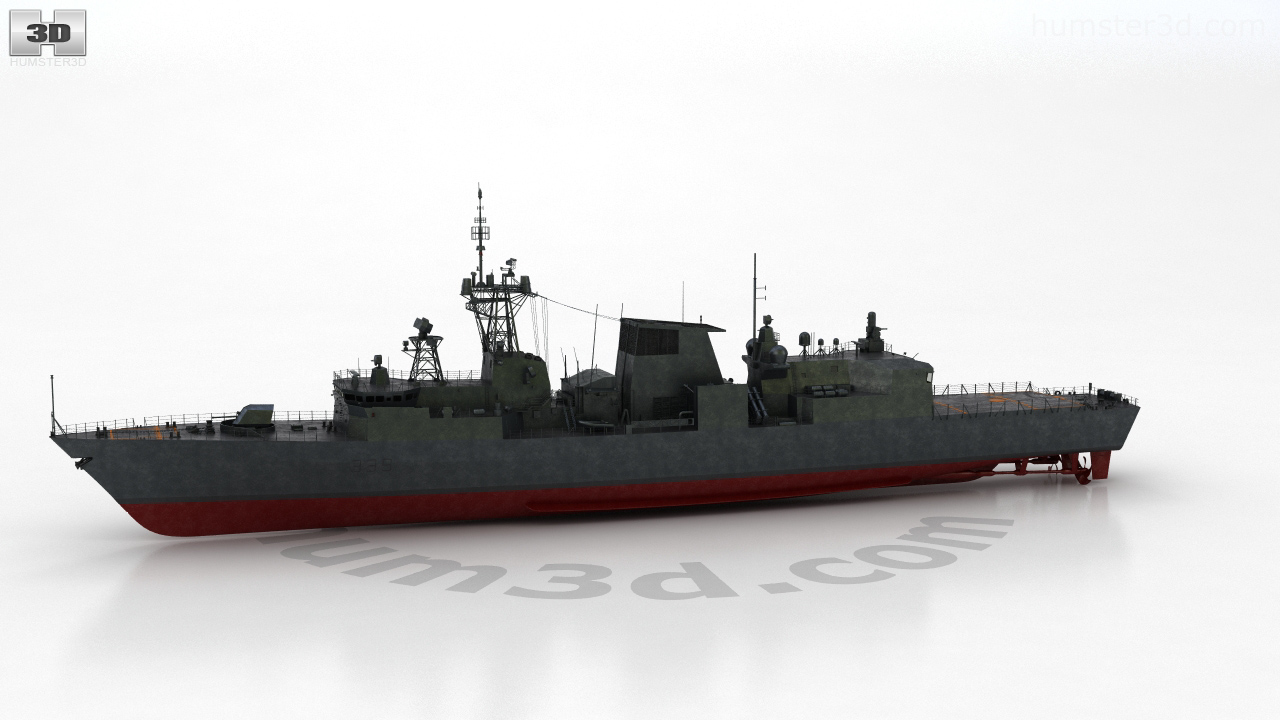 360 view of Halifax class frigate 3D model - 3DModels store