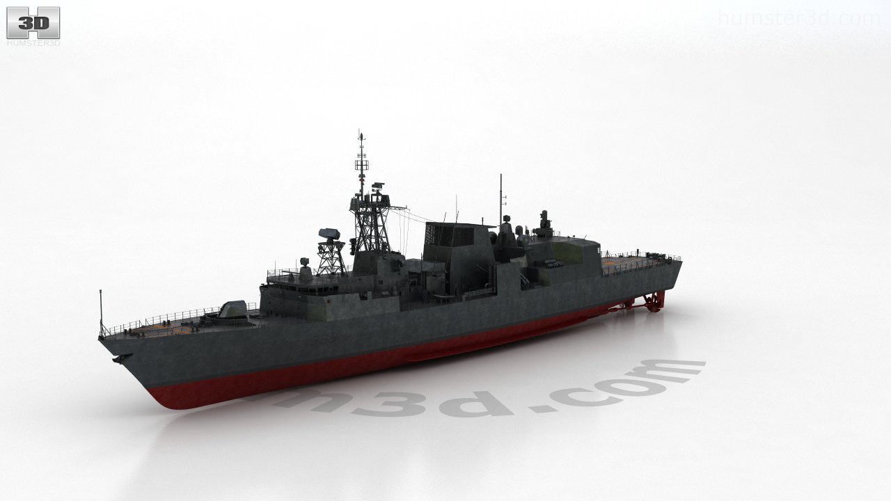 360 view of Halifax class frigate 3D model - 3DModels store