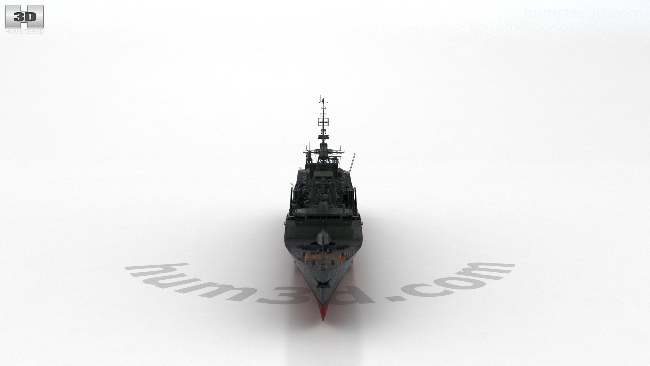 360 view of Halifax class frigate 3D model - 3DModels store